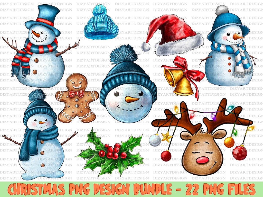 22 + Christmas Vector Bundle Png, Cute Christmas Bundle, Animal Png ...