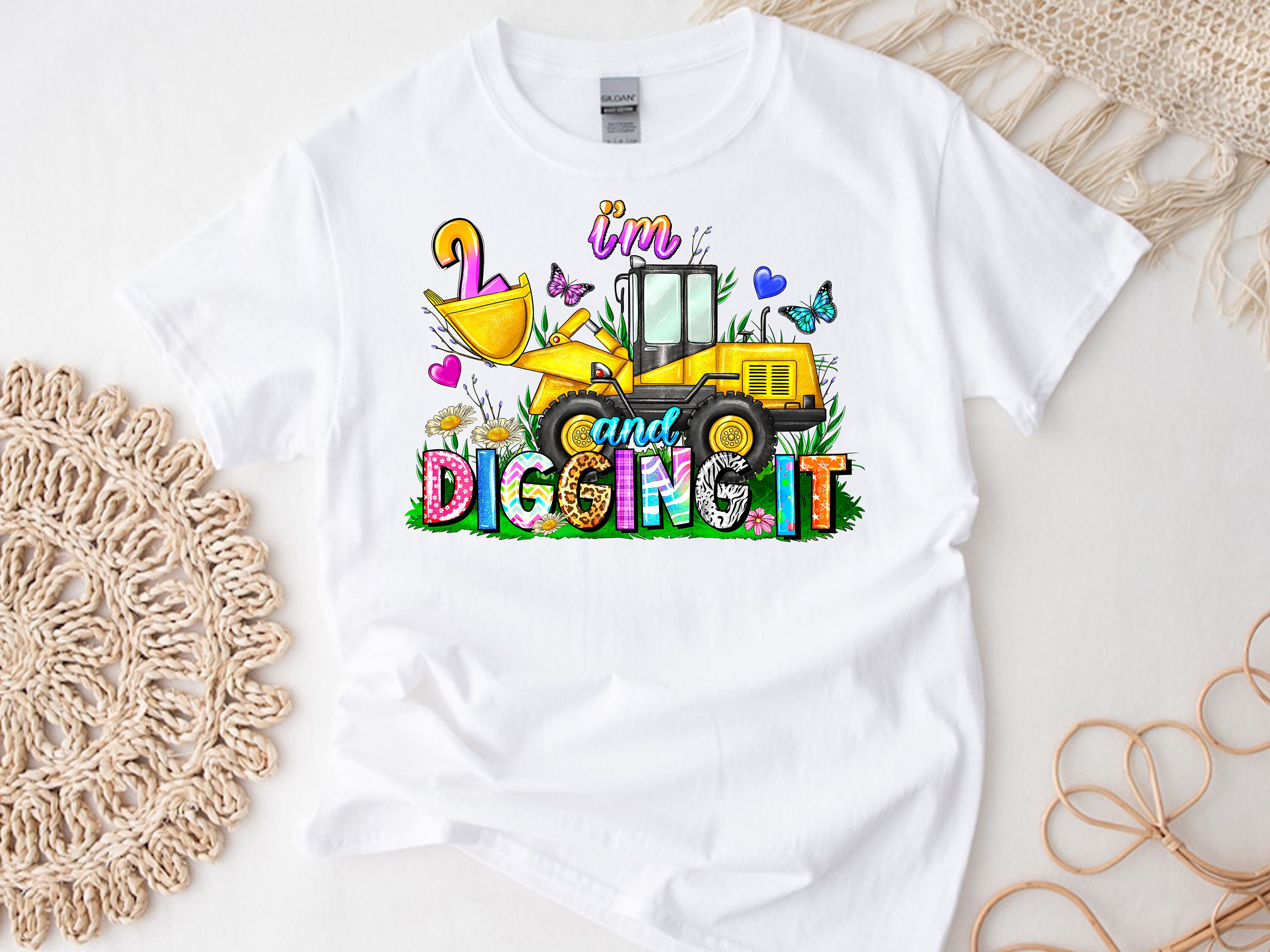I'm 2 and Digging It Png Construction Png 2rd Birthday - Etsy