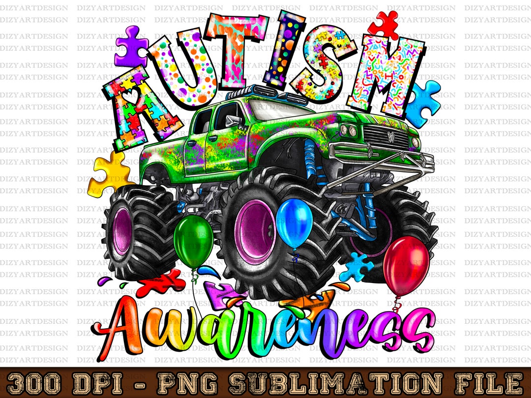Autism Awareness PNG Sublimation Design, Autism Awareness Truck Png, Be ...