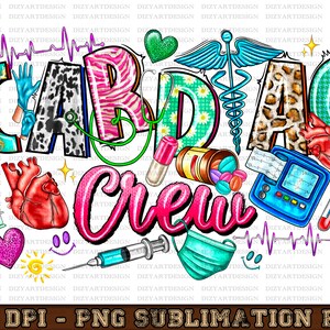 Cardiac Crew Png, Nurse Png, Vintage Nurse Png, Leopard Lettering ...
