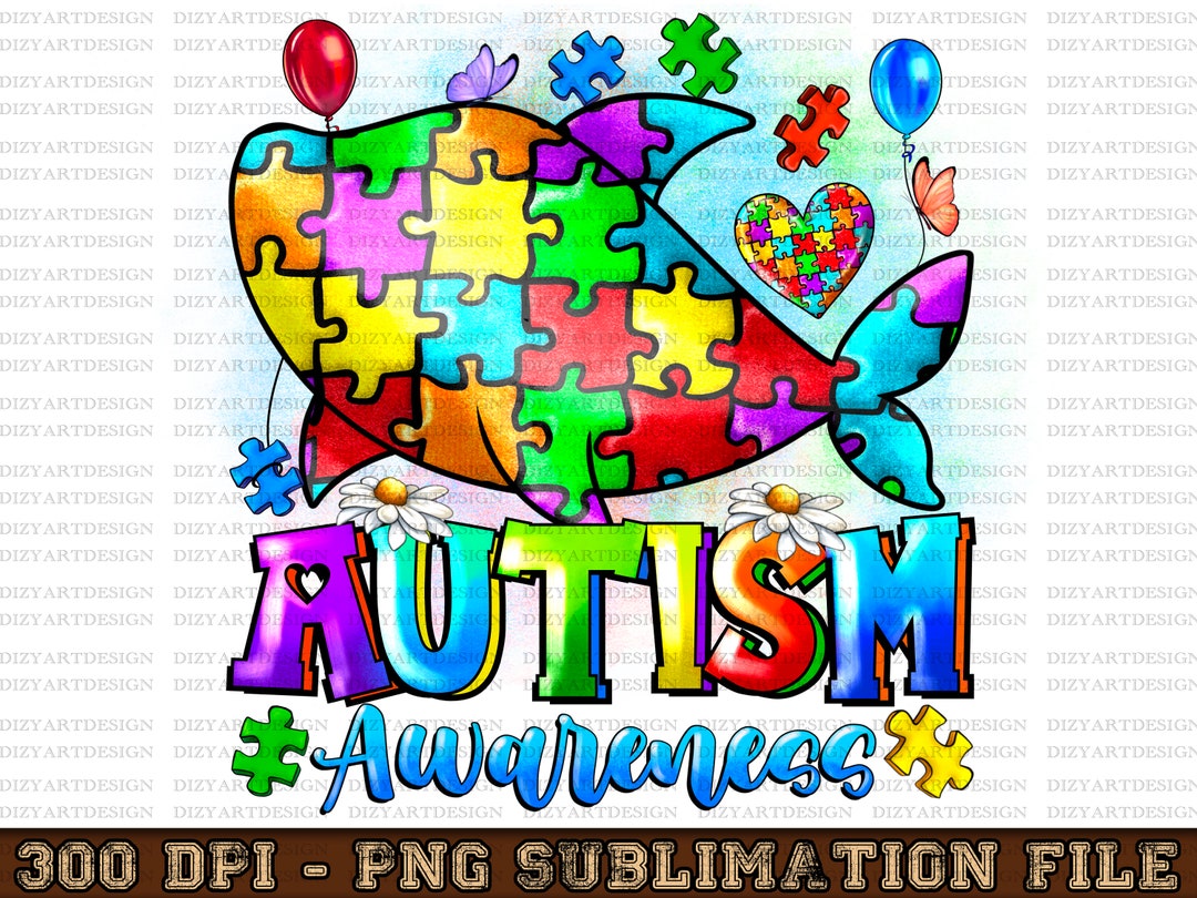 Autism Awareness Png, Fish, Sublimation Design Download, Puzzle Fish ...