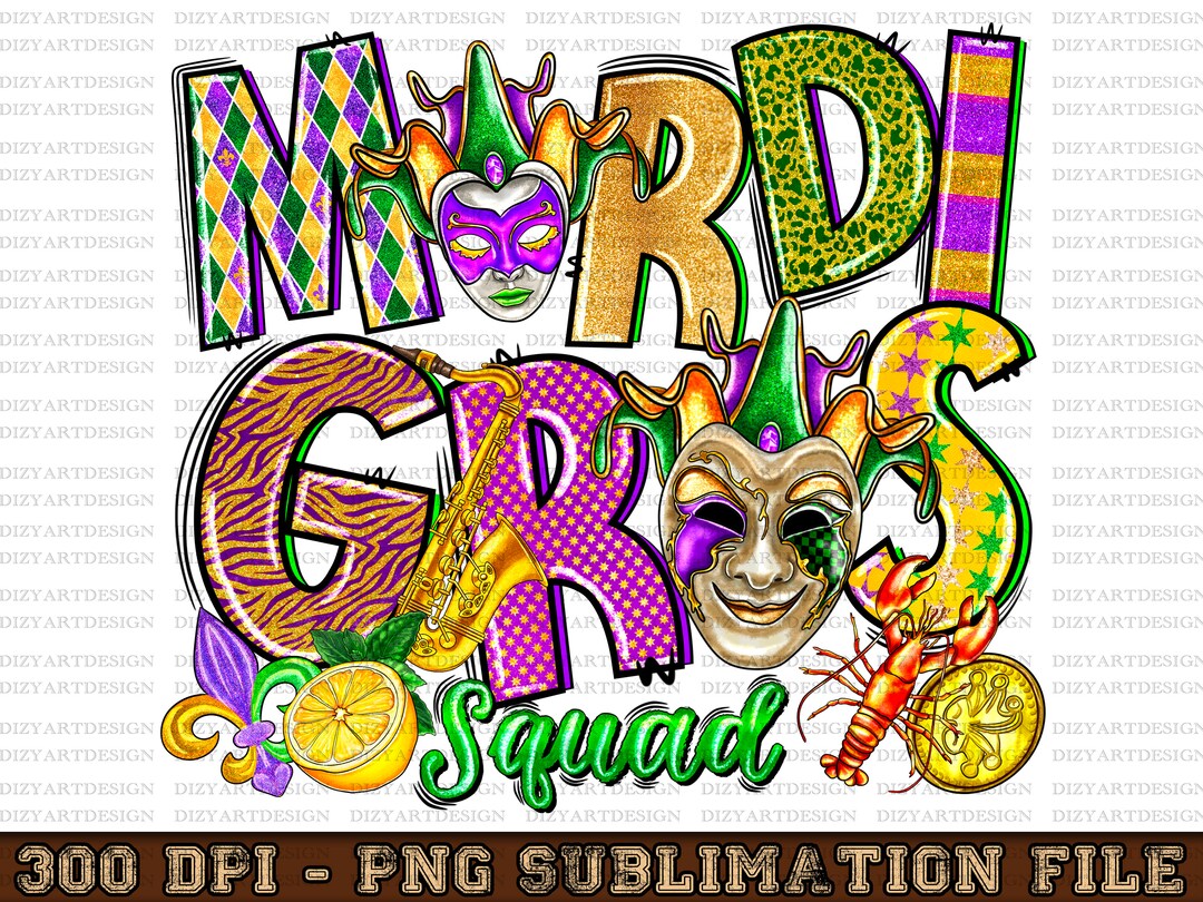 Mardi Gras Squad PNG, Matching Mardi Gras Png, Mardi Gras Team PNG ...