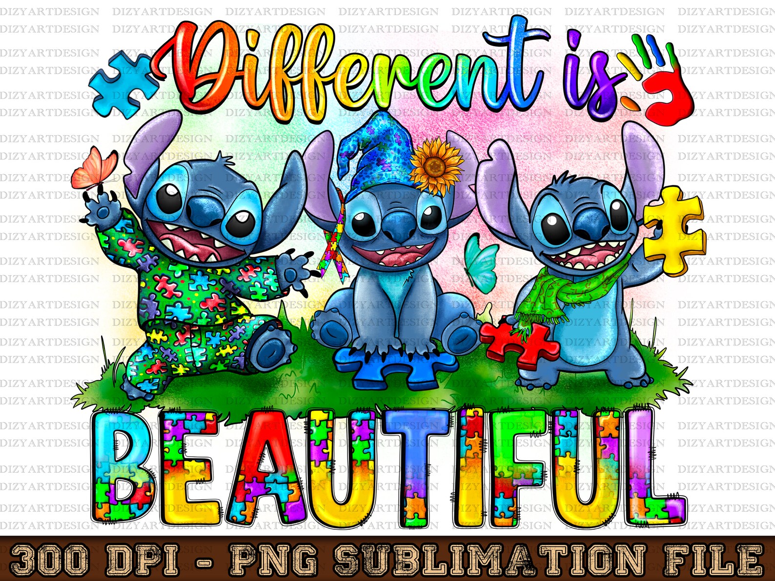 Different is Beautiful Autism Png Sublimation Design Download, Autism ...