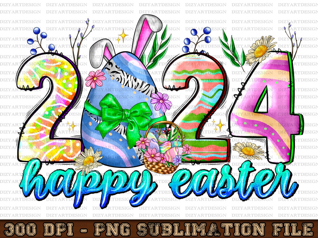 Happy Easter 2024 Png, Sublimation Design Download, Happy Easter Day ...