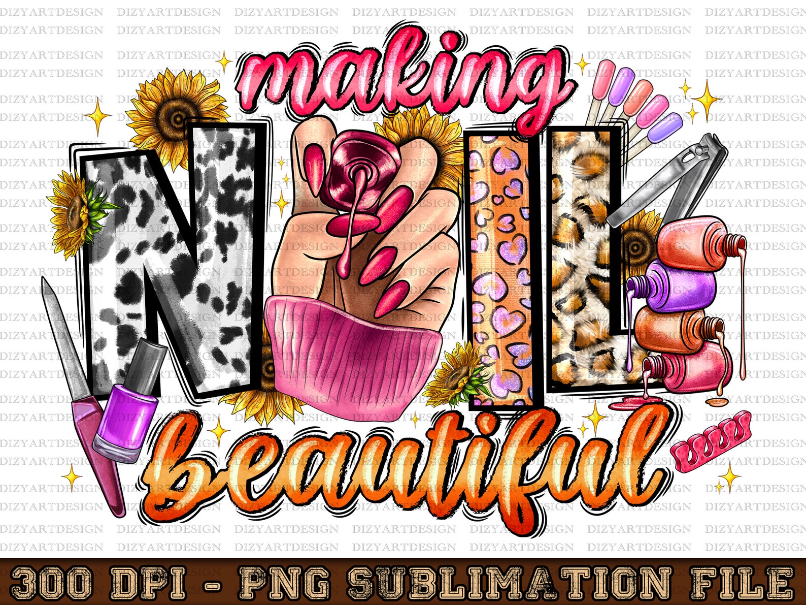 Making Nail Beautiful Png Sublimation Design Download, Nail Making Png ...