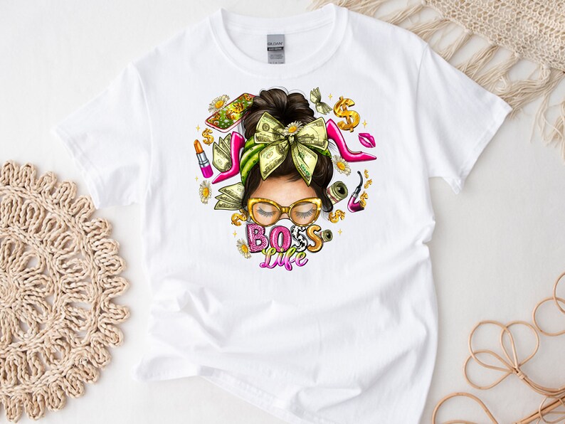 Boss Life Messy Bun Png Sublimation Design Download, Boss Png, Business ...