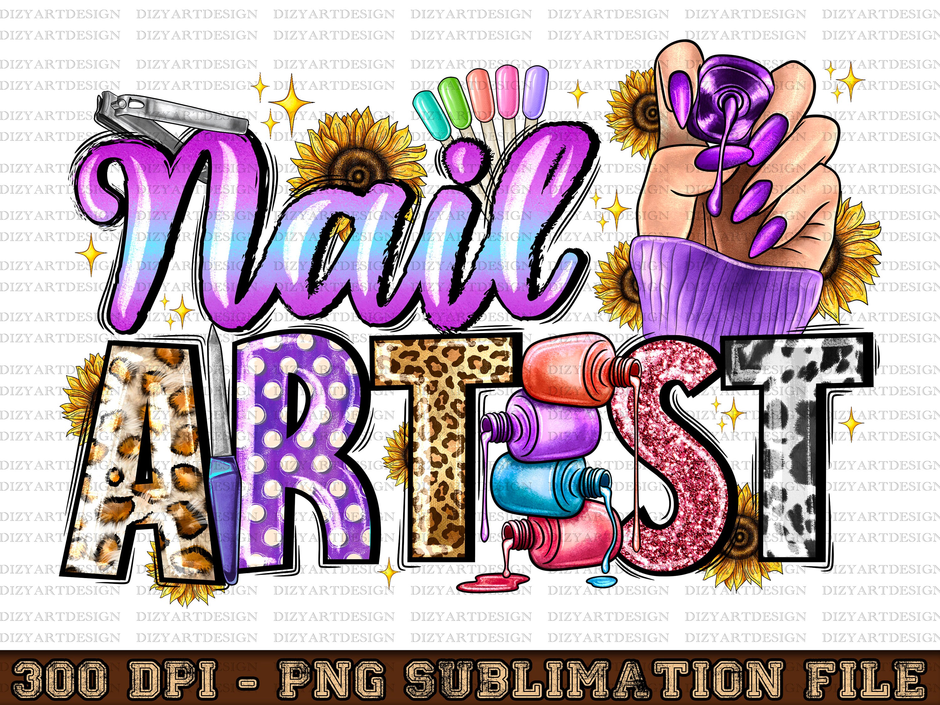Nail Artist Png Sublimation Design Download, Nail Art Png,nail Artist ...