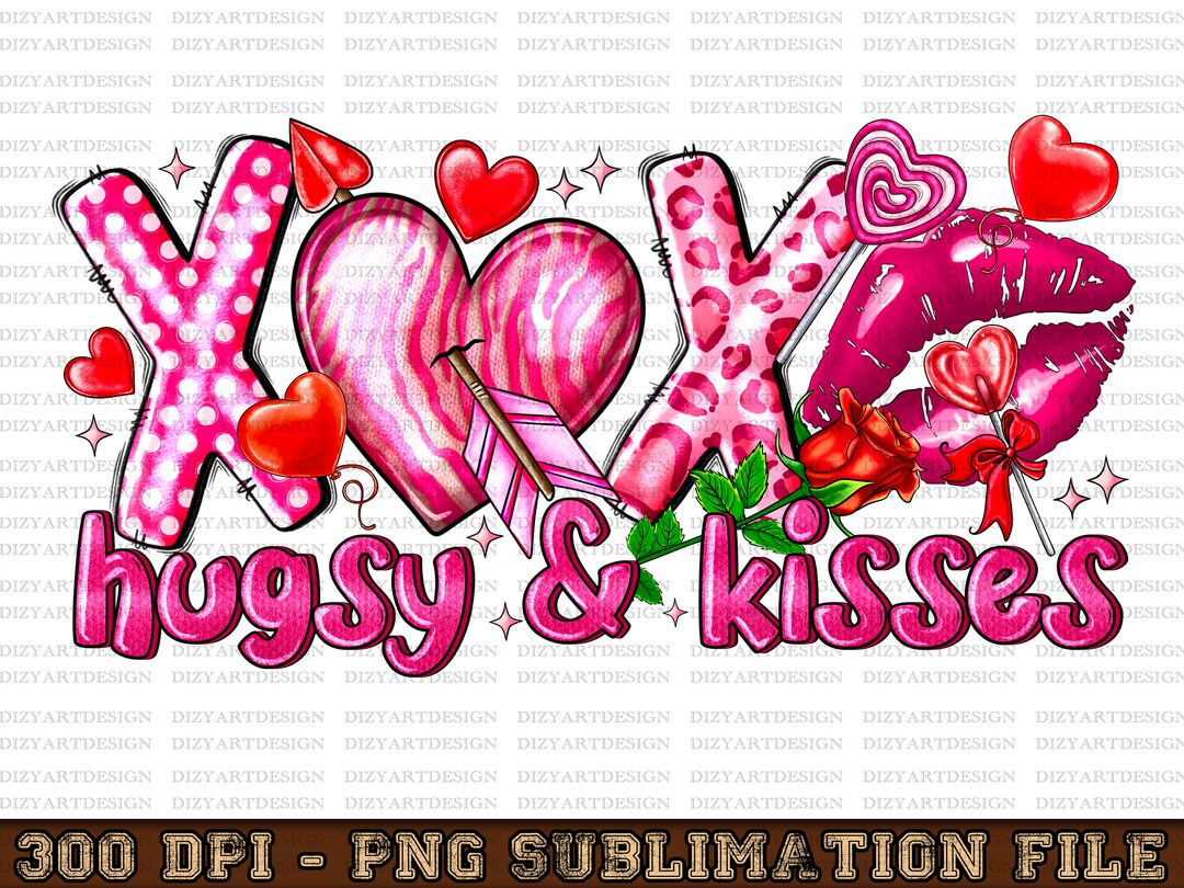 Xoxo Hugs and Kisses Valentine's Day Png Sublimation Design Download ...