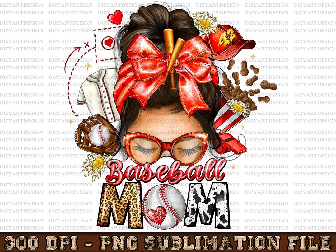 Baseball Mom, Baseball Clipart, Transparent PNG File for Sublimation ...