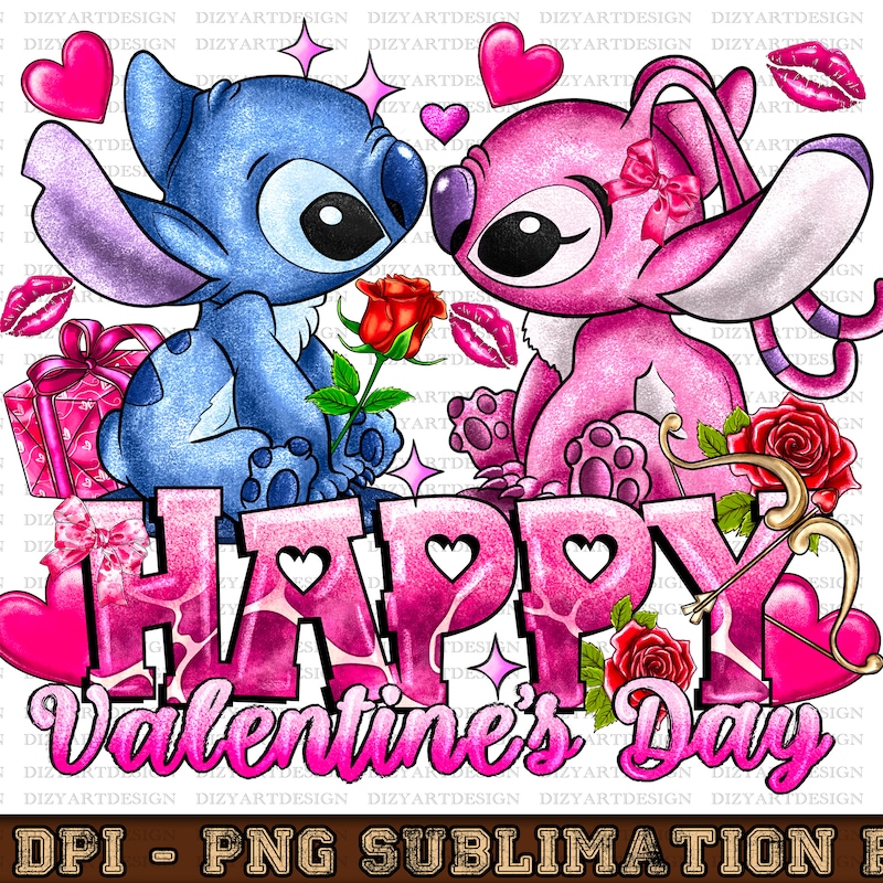 Stitch Valentine Wallpaper - Etsy