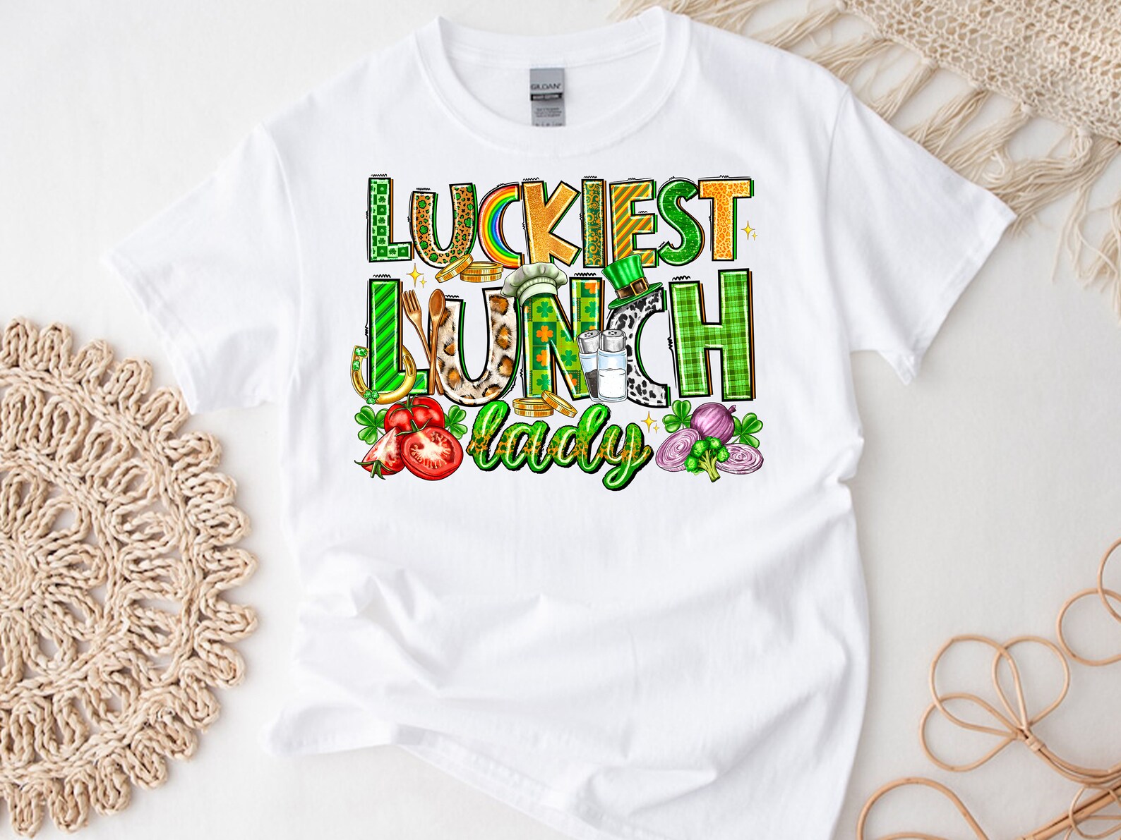 Luckiest Lunch Lady Png Sublimation Design Download, St. Patrick's Day ...
