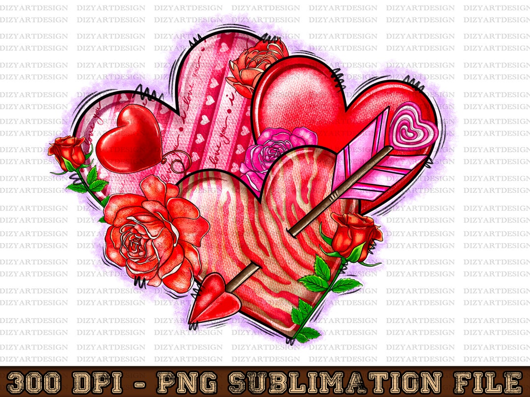 Valentines Heart Png Sublimation Design, Heart Sublimation Design ...