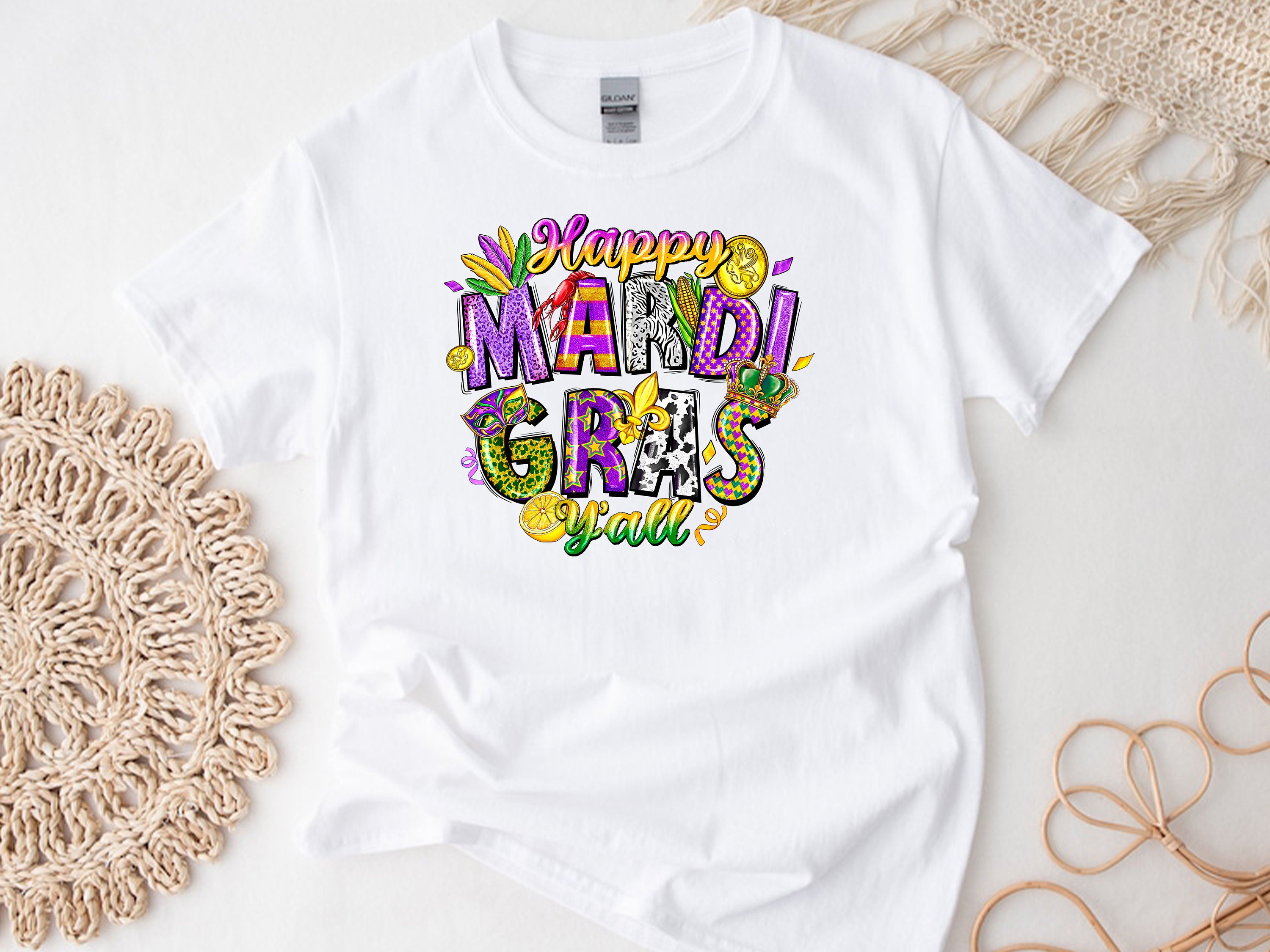 Happy Mardi Gras Y'all Png Sublimation Design Download, Mardi Gras ...