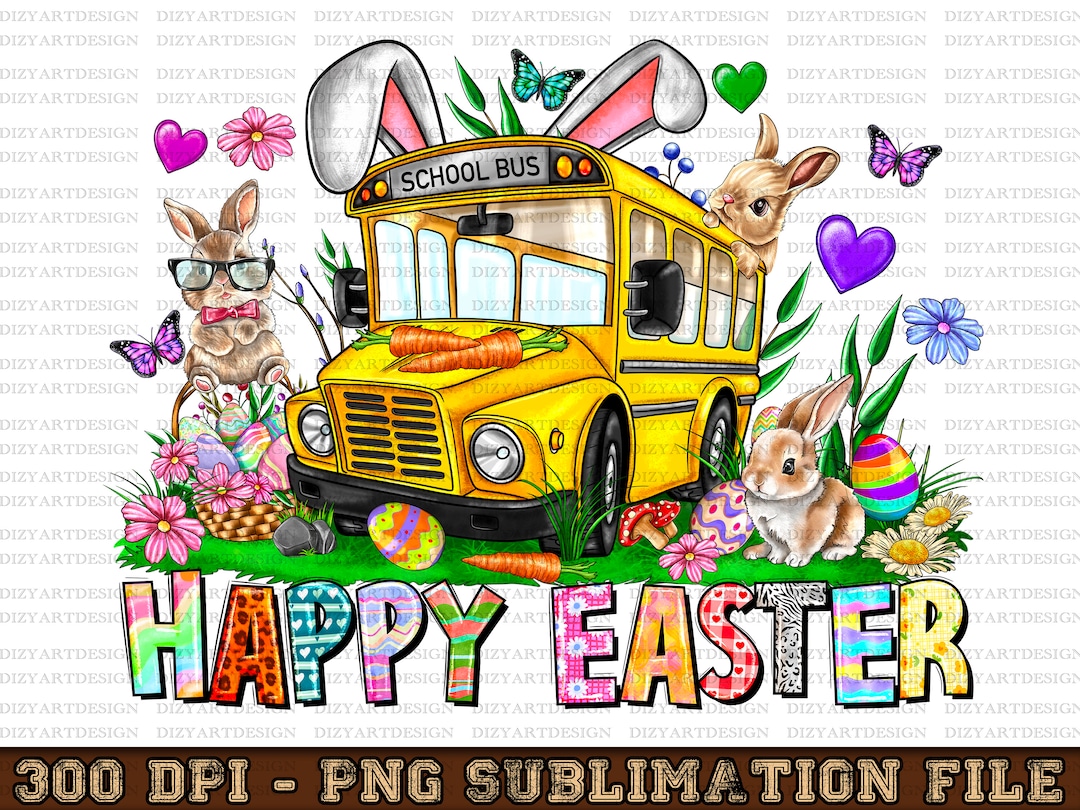 Happy Easter School Bus Driver Png, Teacher Png, Sublimation, Easter ...
