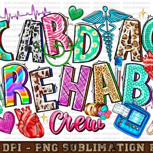 Cardiac Rehab Crew Png, Rehab Nurse Png, Vintage Nurse Png, Leopard ...