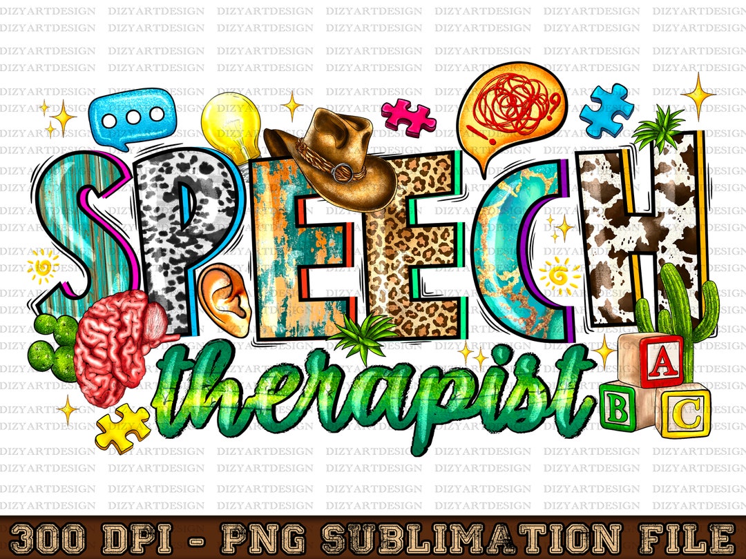 Speech Therapist Png Sublimation Design Download, Western Speech ...