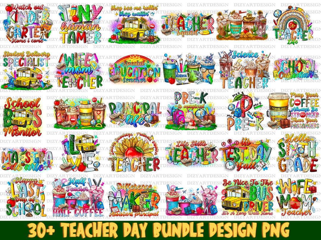 30 + Teacher Bundle PNG, Back to School, Teacher Bundle, Pencil Png ...
