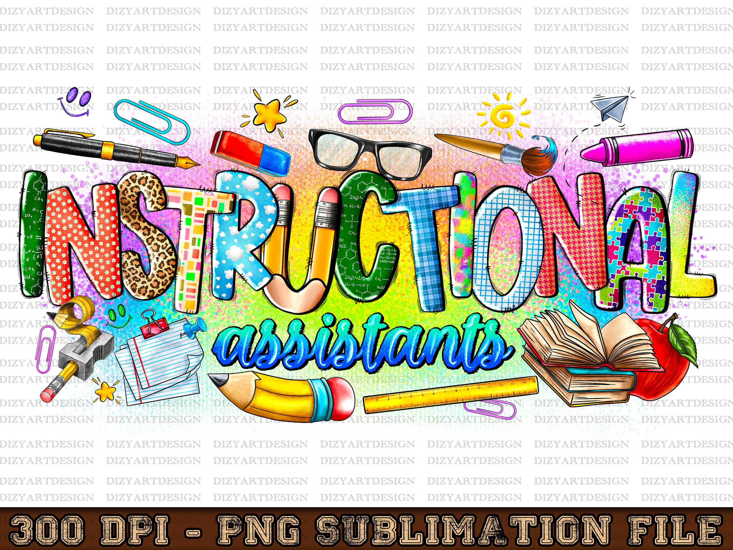 Instructional Assistant Png Sublimation Design Download, Teacher's Day ...