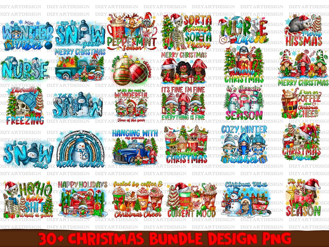 30 Christmas Bundle Png, Merry Christmas Png, Christmas Png, Western ...