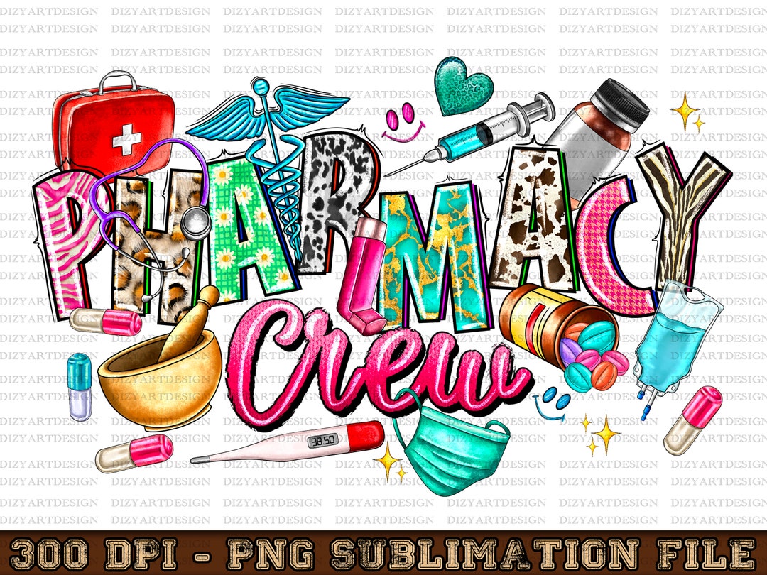 Pharmacy Crew Png Sublimation Design Download, Medicine Png, Western ...