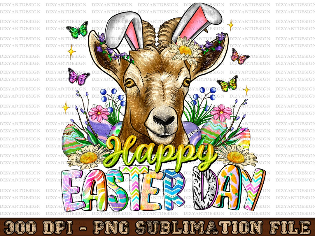Happy Easter Day Goat Png,easter Day, Goat Png Sublimation Design ...