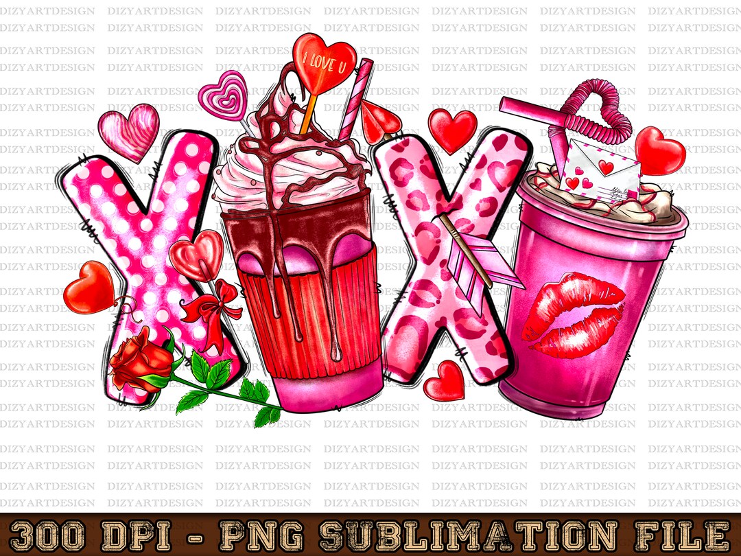 Xoxo Coffee Png, Valentine's Day Png, Coffee Png, Valentine Drinks ...