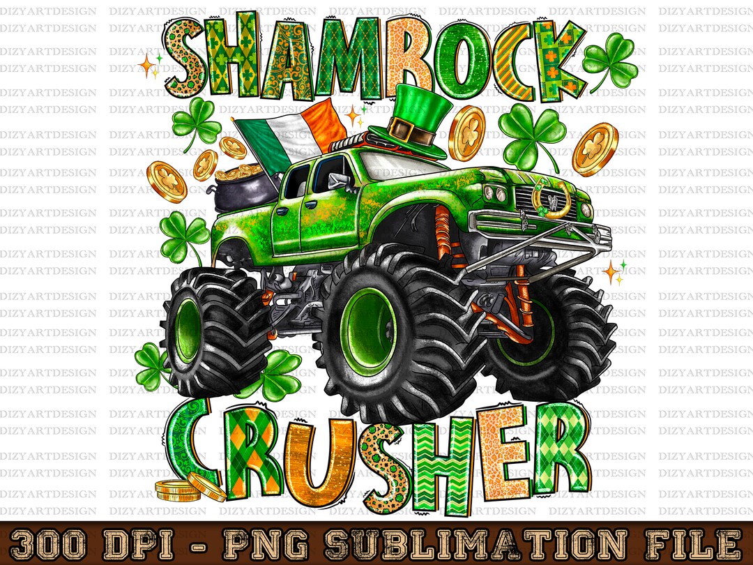 St. Patrick's Shamrock Crusher Png Sublimation Design Download, St ...
