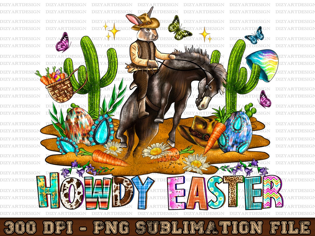 Easter Howdy Rabbit Cowboy Png,western Easter ,bunny,digital Downloads ...
