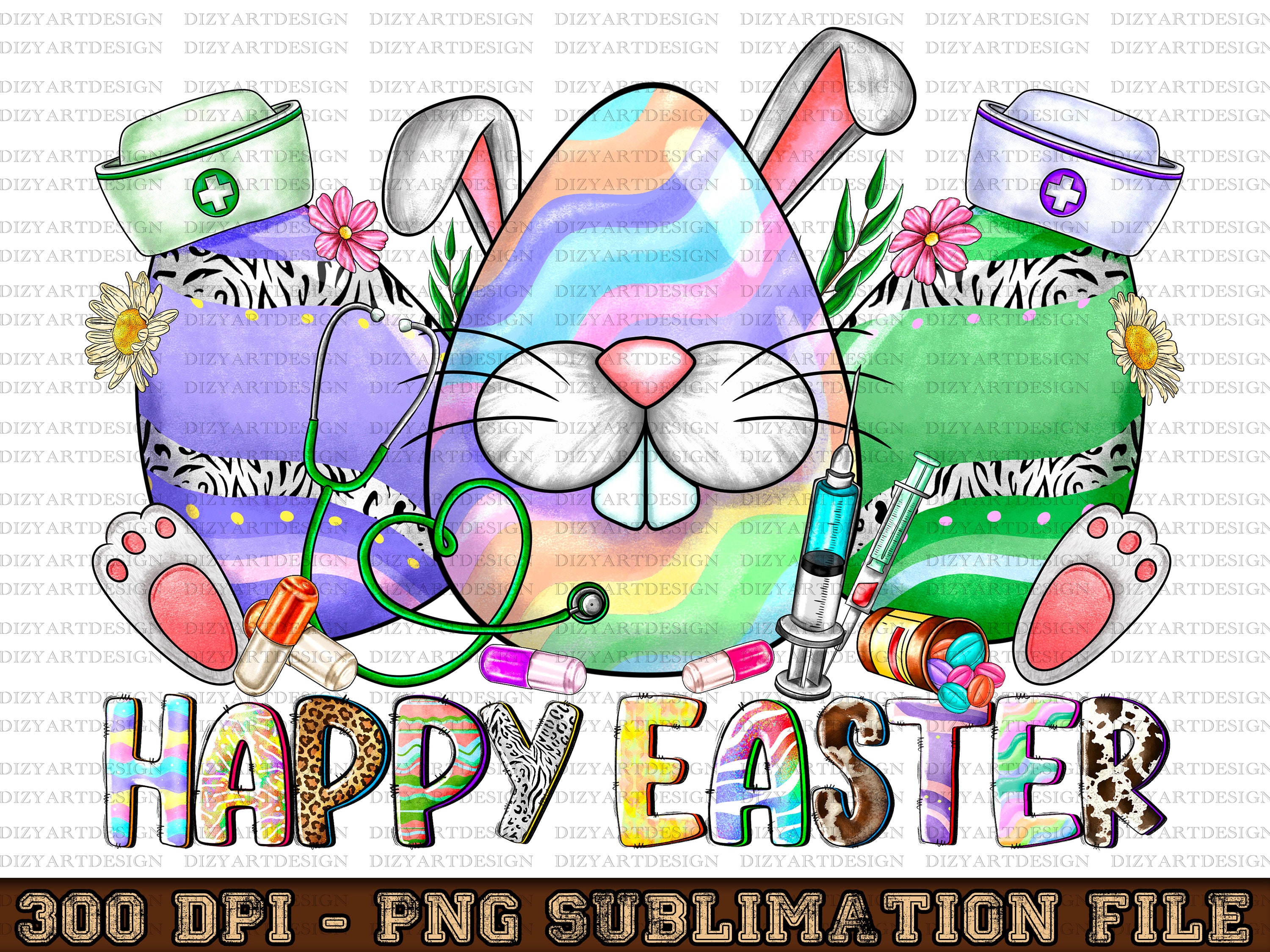 Happy Easter Egg Nurse Png Western PNG Easter Day Gemstone - Etsy