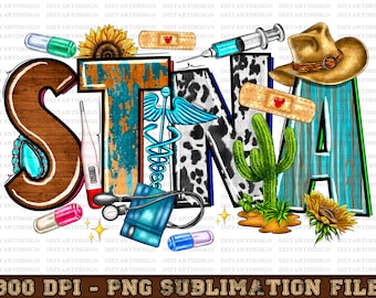 STNA State Tested Nursing Assistant Png Sublimation Design Download ...