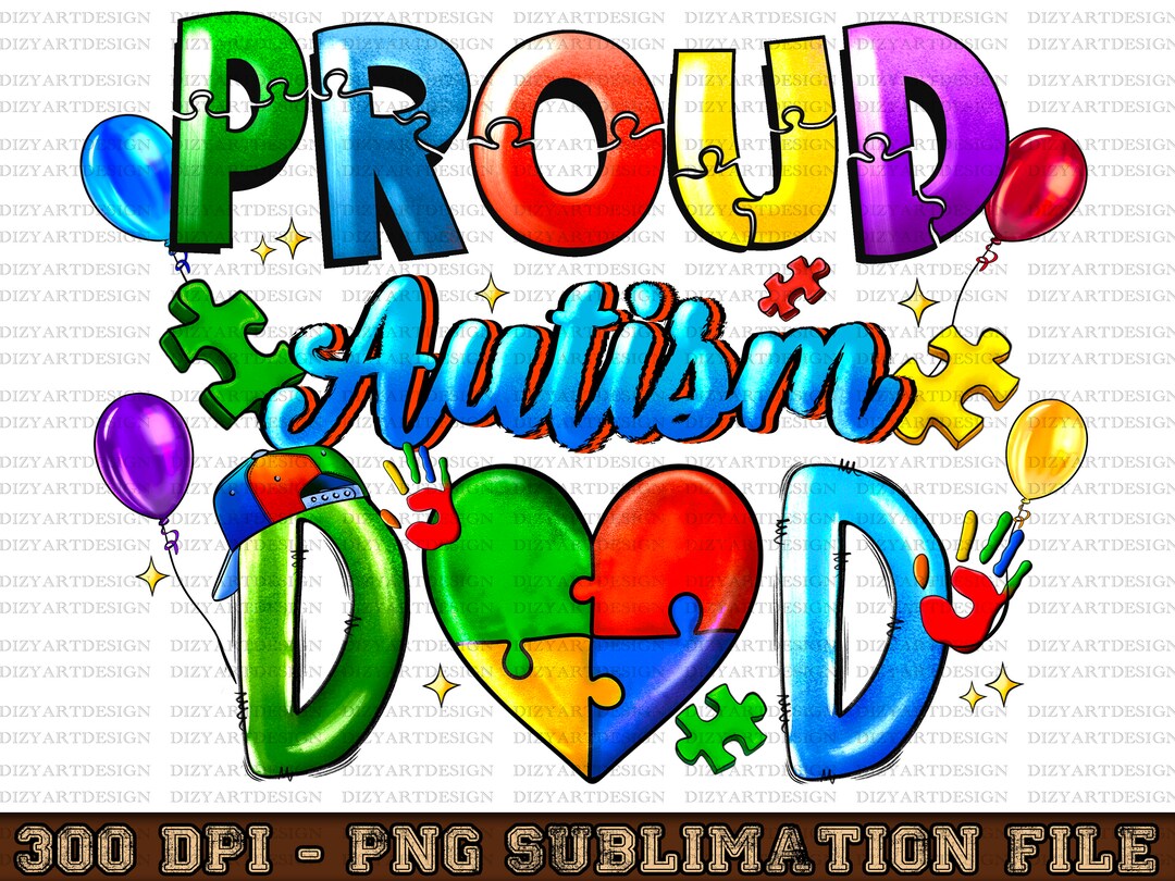 Proud Autism Dad Png, Autism Dad Puzzle Png, Autism Awareness Dad Png ...
