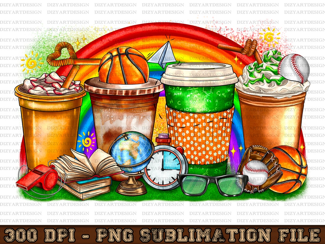 Teacher Coffee Cups Png Sublimation Design, Western Coffee Cups Png ...