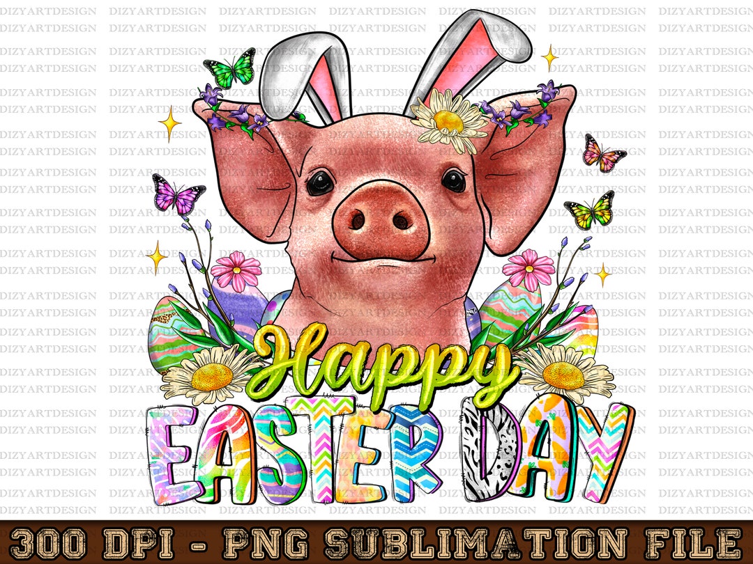 Happy Easter Day Pig, Png Sublimation Design Download, Easter Day Png ...