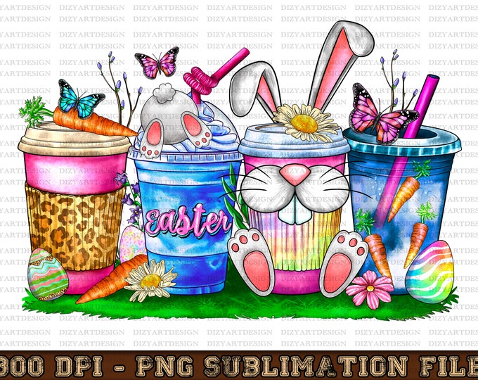 Easter Coffee Cups Png,sublimation Design Download,easter Coffee Drinks ...