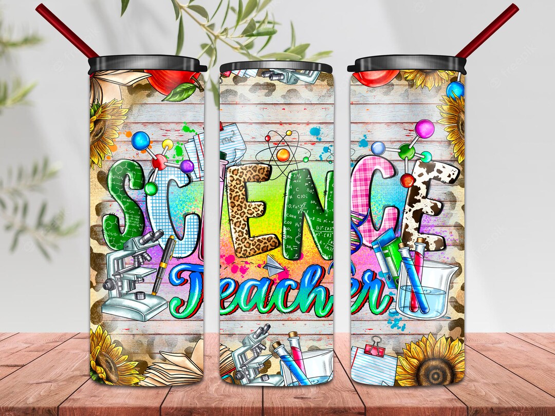 Science Teacher Tumbler 20oz Skinny Sublimation Designs, Tumbler Wrap ...