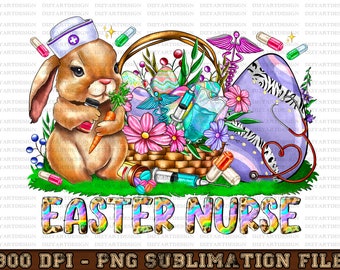Easter Nurse Png Sublimation Design, Easter Bunny Png, Easter Png ...