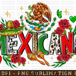 Mexicana Png Sublimation Design Download, Mexico Png, Mexican Flag Png ...