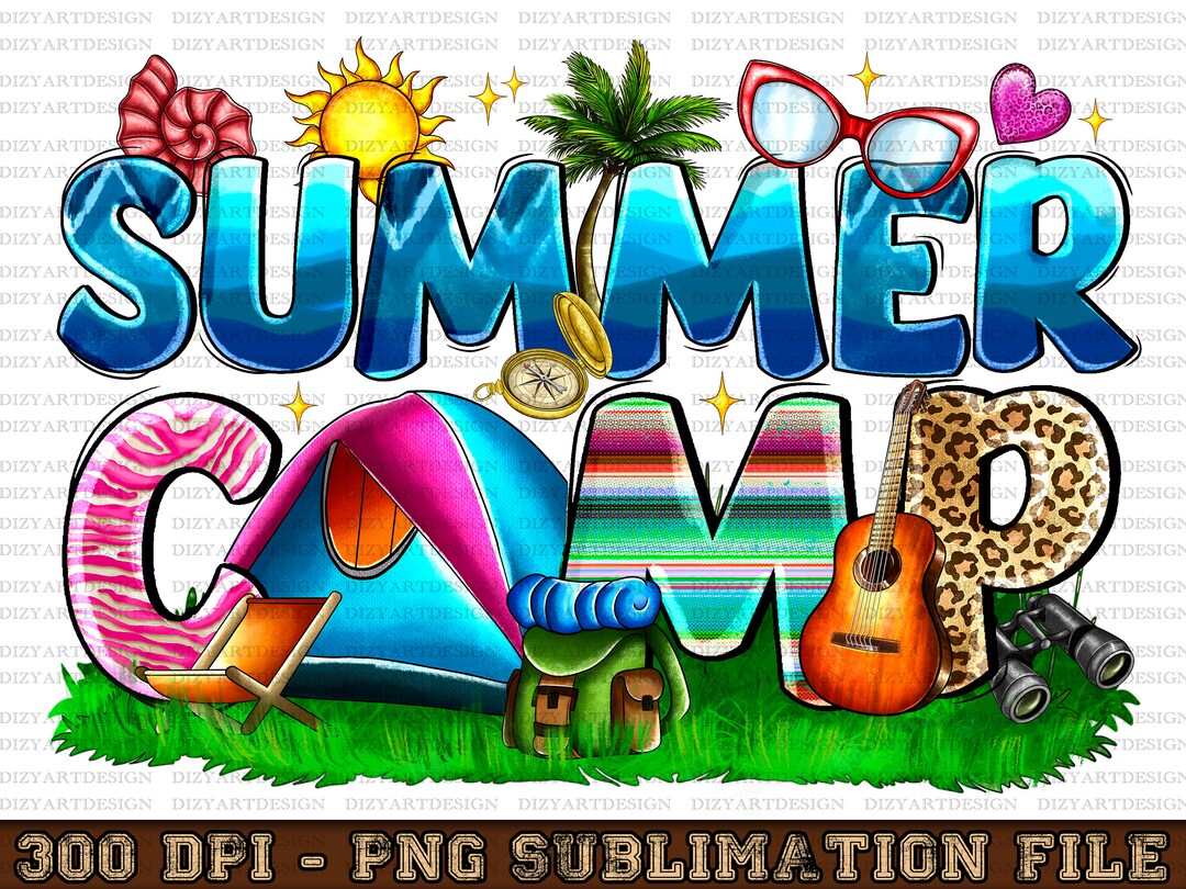 Summer Camp Png Sublimation Design Download, Tie Dye Summer Png ...