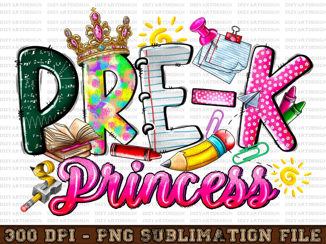 Pre-k Princess Png Sublimation Design Download, Pre-k Png, Back to ...