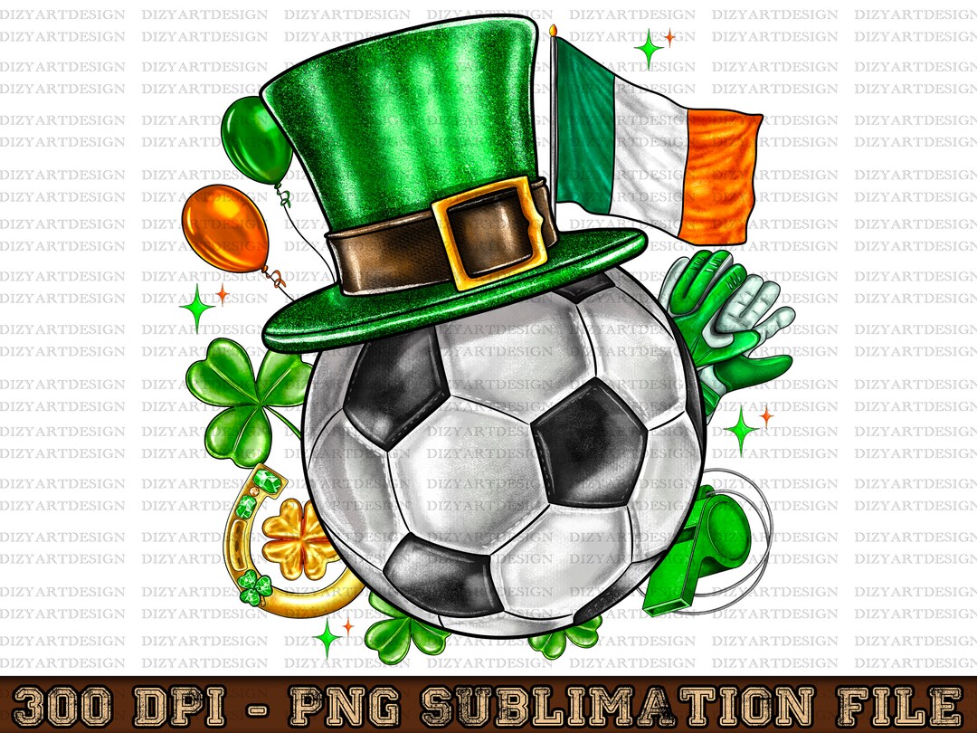 St. Patrick's Day Soccer Png Sublimation Design Download, St. Patricks ...