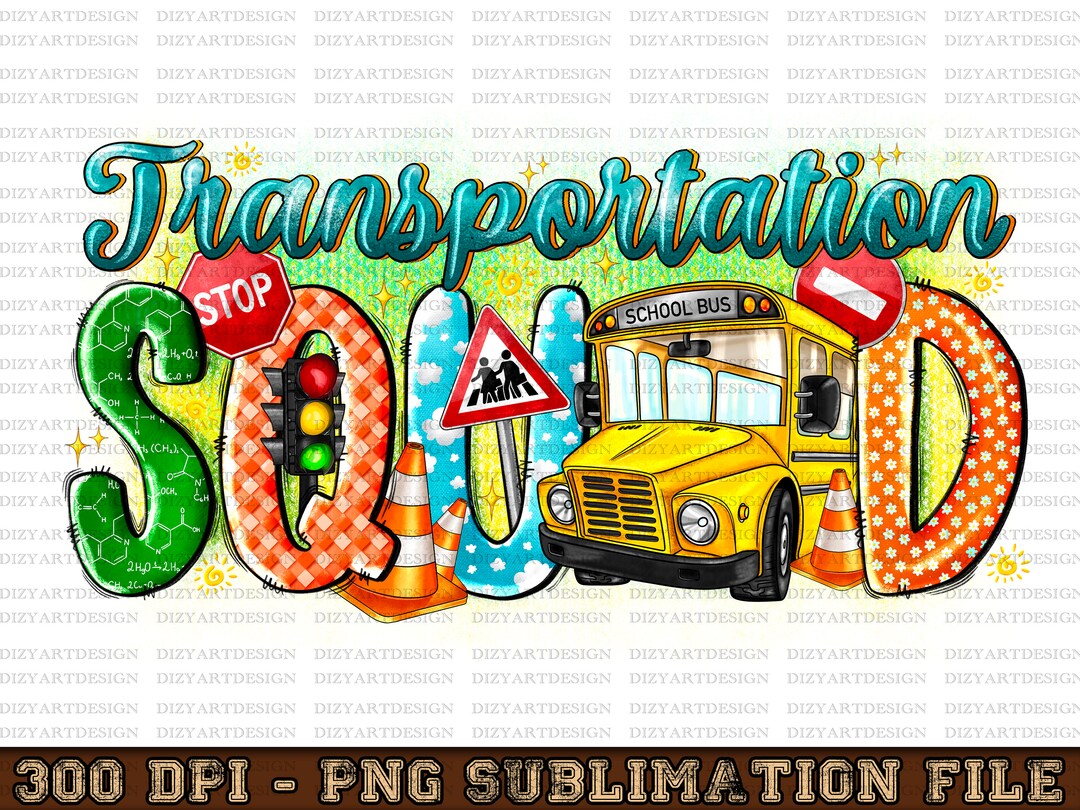 Transportation Squad School Bus Png Sublimation Design, Teacher Png ...