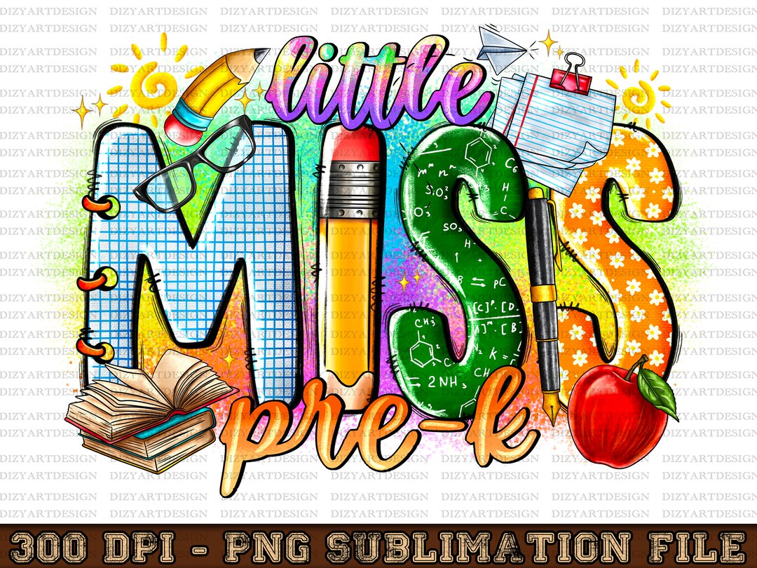 Little Miss Prek PNG, Pre Kindergarten Png, Little Pre K Png, School ...