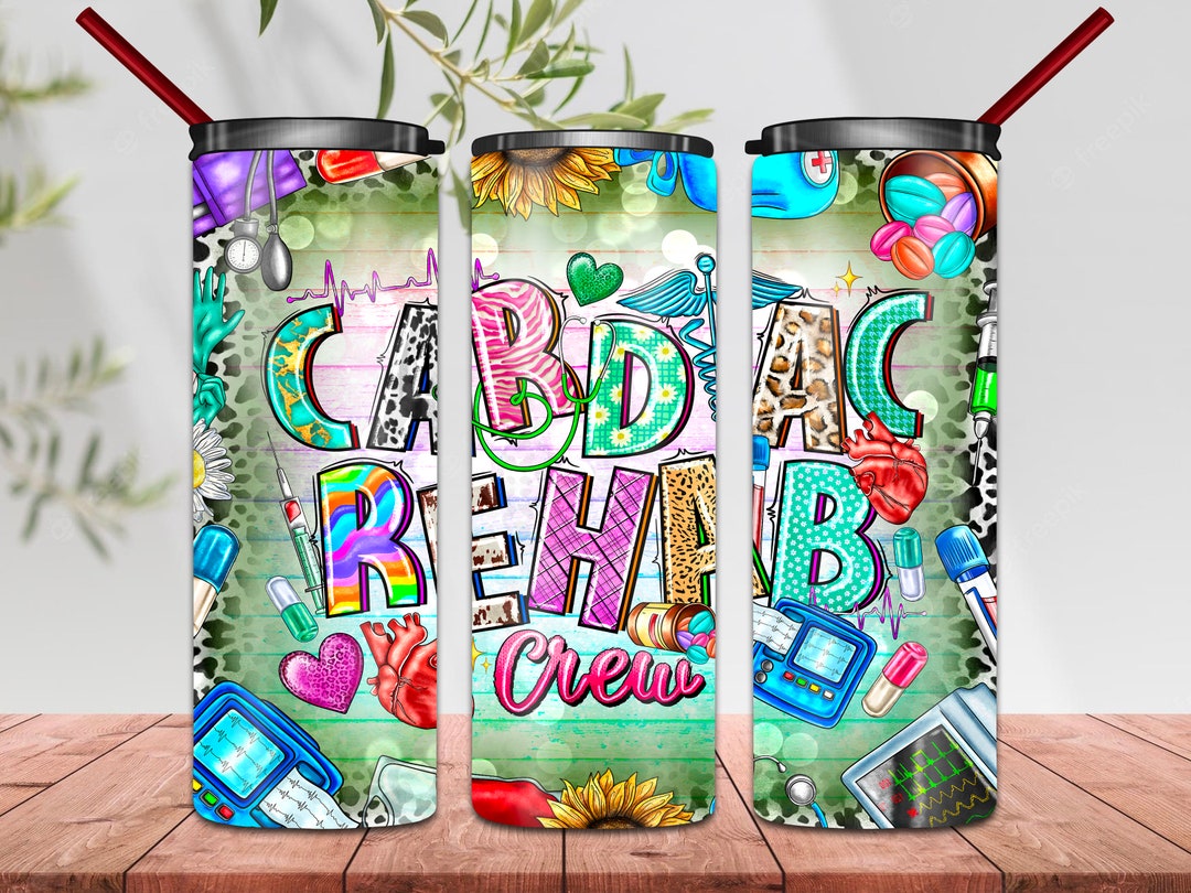 Cardiac Rehab Crew Tumbler Png, 20oz Skinny Sublimation, Tumbler Wrap ...