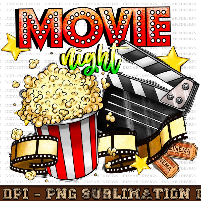 Movie Night Popcorn Png - Etsy