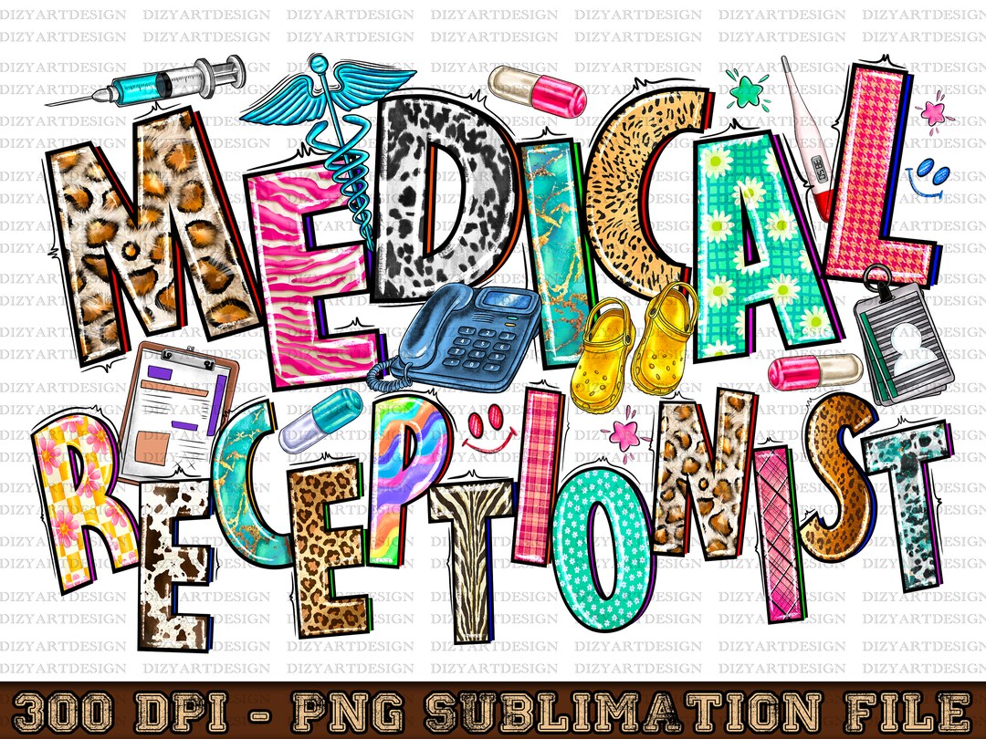 Medical Receptionist Png, Medical Receptionist Shirt Png, Colorful ...