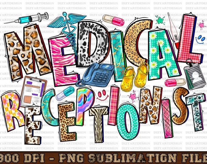 Medical Receptionist Png, Medical Receptionist Shirt Png, Colorful ...