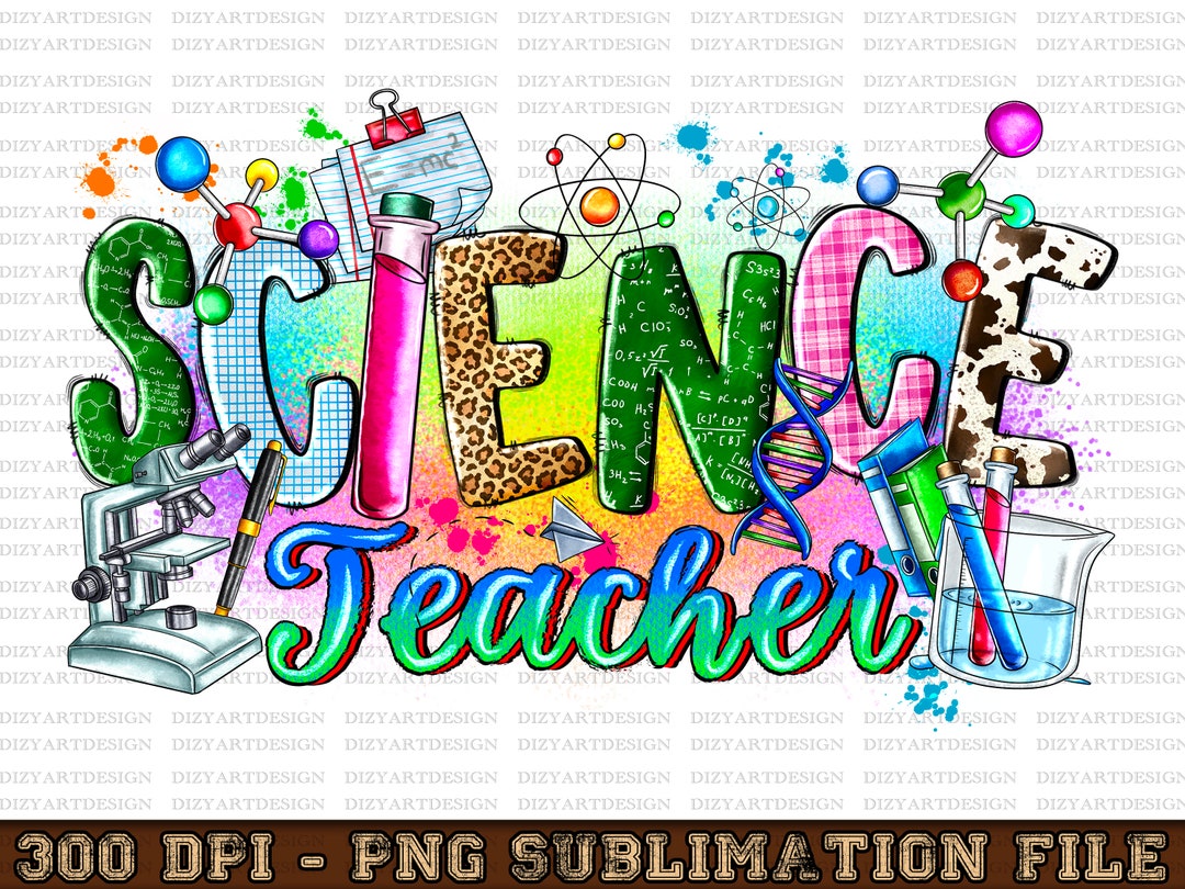 Science Teacher Png Sublimation Design Download, Teacher's Day Png ...
