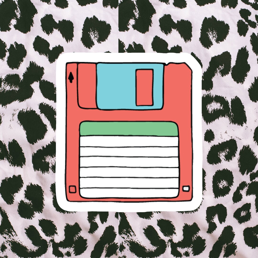 Retro Disk Drive Cartoon Sticker Vintage Computer Nostalgia - Etsy