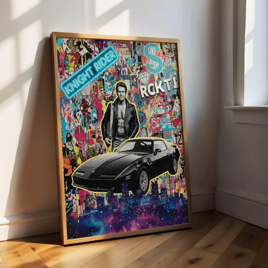 Knight Rider Poster, Pop Art Canvas Print, David Hasselhoff K.I.T.T ...