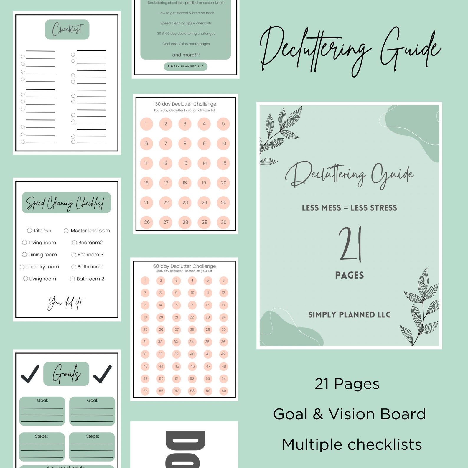 Decluttering Guide and Checklists, Digital Download, Cleaning Checklist ...
